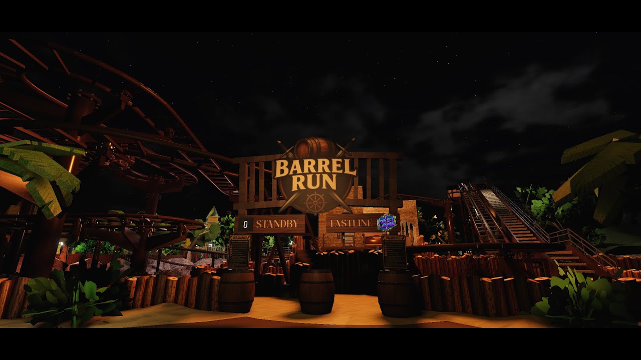 Barrel Run (Night) II Adventure World - YouTube
