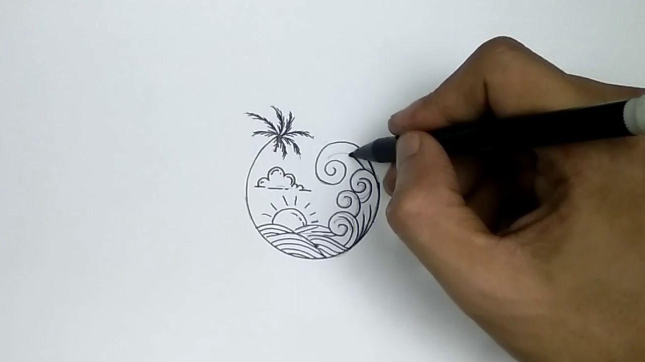 How to Draw Waves With the Sun Step by Step - YouTube