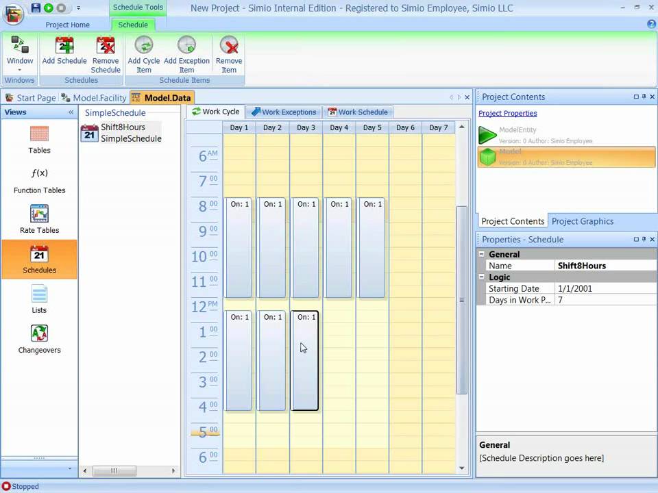 Simio Server Follows Work Schedule - YouTube
