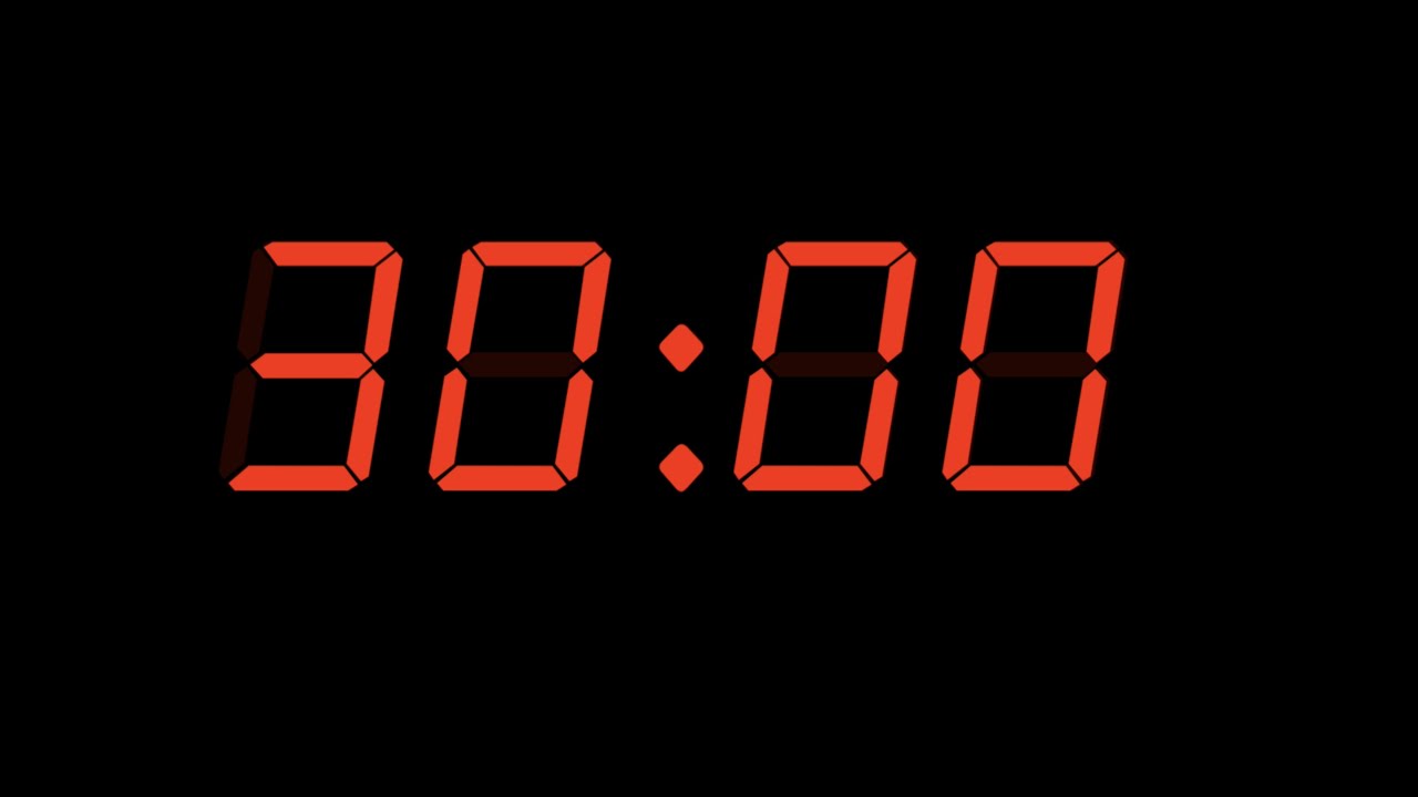30 Minute Timer, retro red lcd alarm clock, with Alarm ⏰ - YouTube