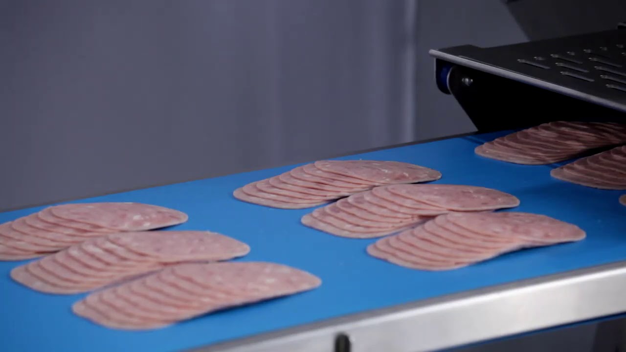 Equimatec Industrial Slicers - model FT600 (Ham 3 logs shingled) - YouTube