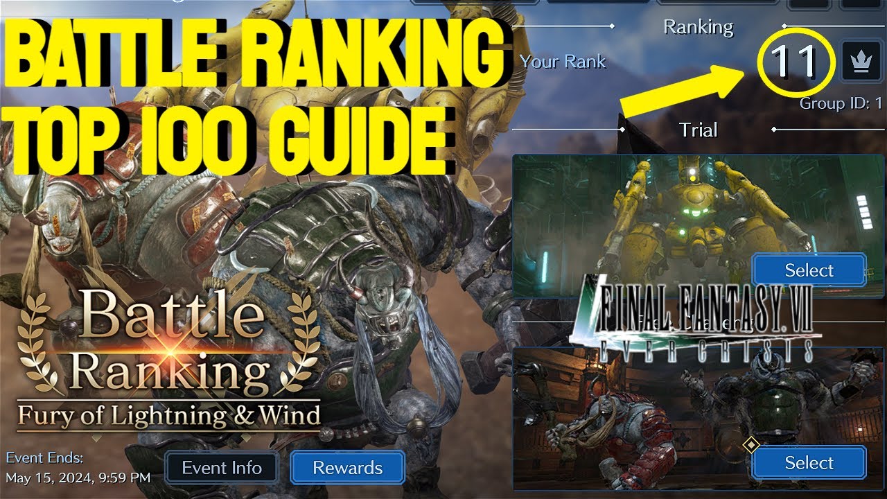 Battle Ranking: Fury of Lightning & Wind Top 100 Guide - FF7 Ever ...