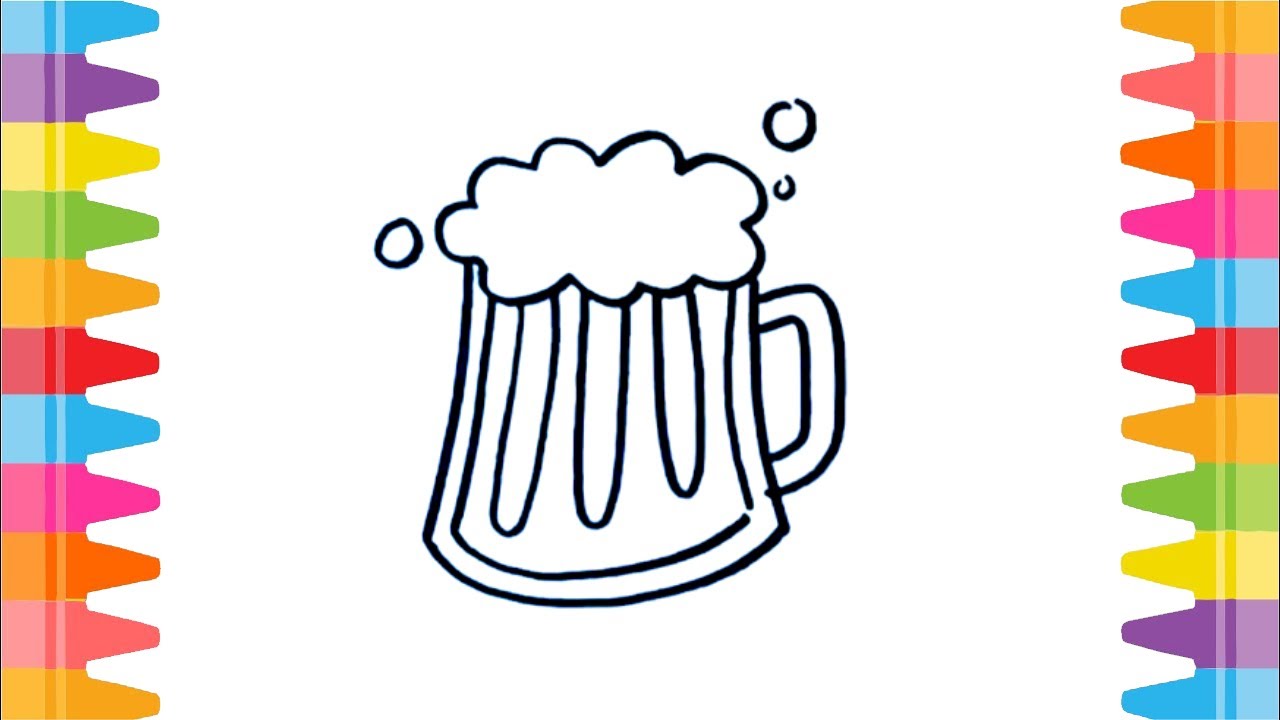 How to Draw Beer Easy Step by Step - YouTube