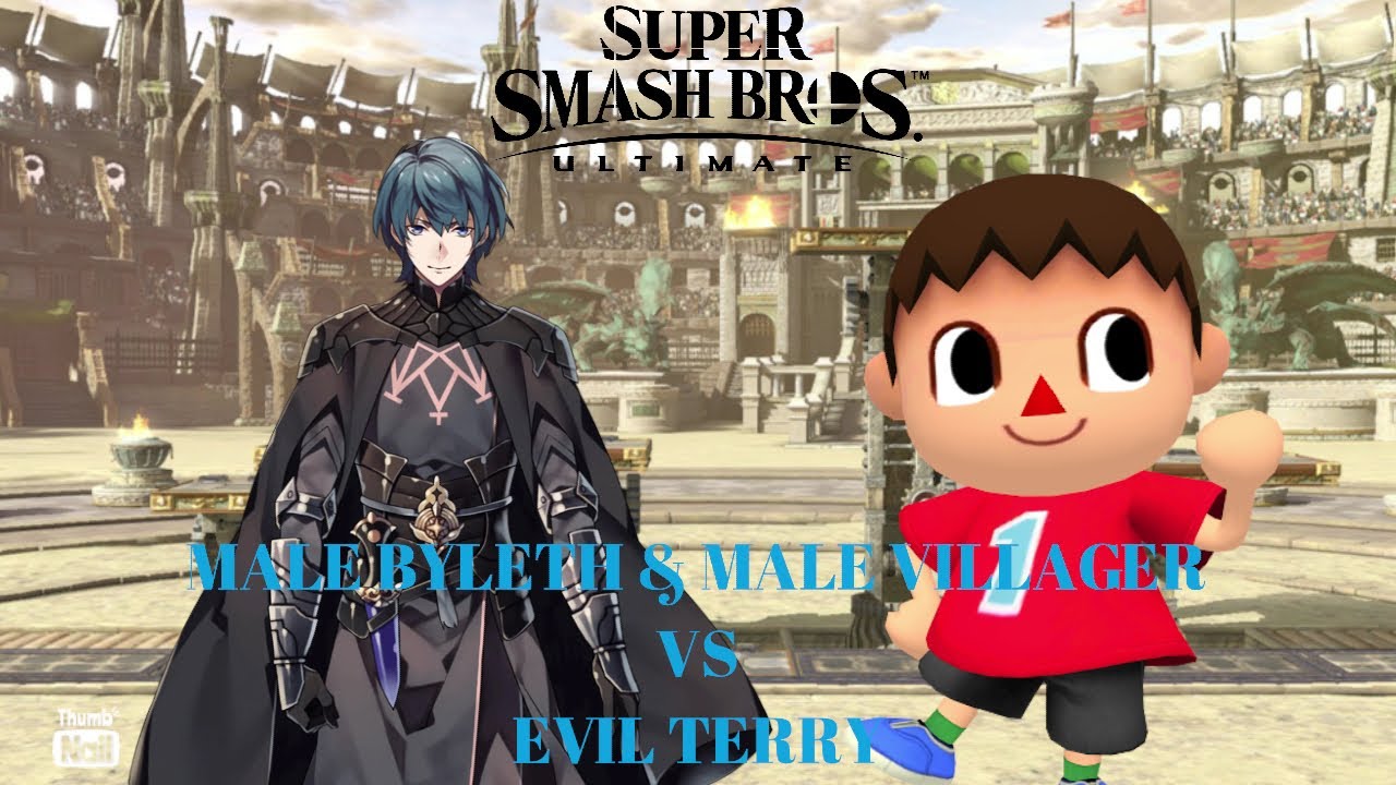 SSBU - Male Byleth (me) & Male Villager vs Evil Terry - YouTube