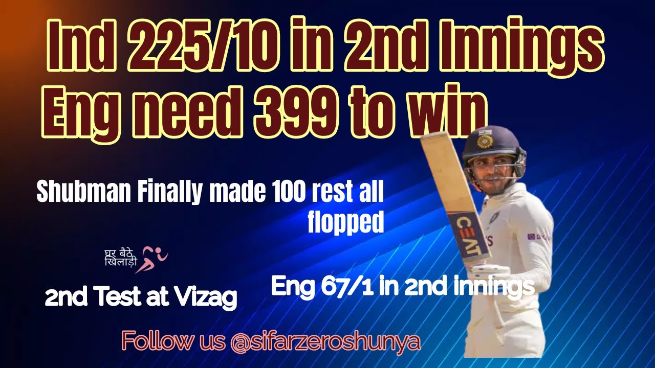 घर बैठे खिलाड़ी। Flop Indian Batting Gave England A Chance. Need 332 in ...