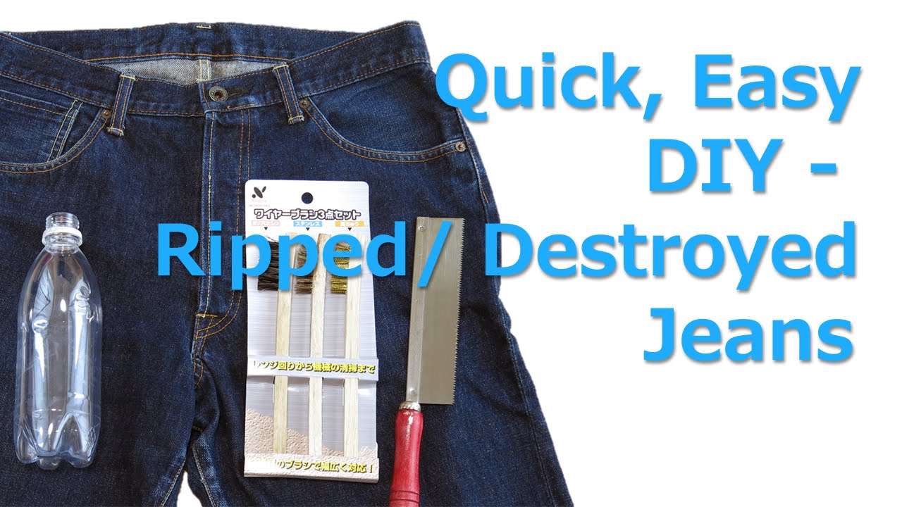 Quick, Easy DIY - Ripped/Destroyed Jeans - YouTube