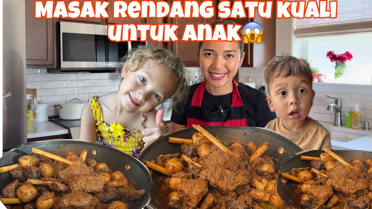 MASAK RENDANG SATU KUALI UNTUK ANAK 😍😱MUKBANG RENDANG - YouTube