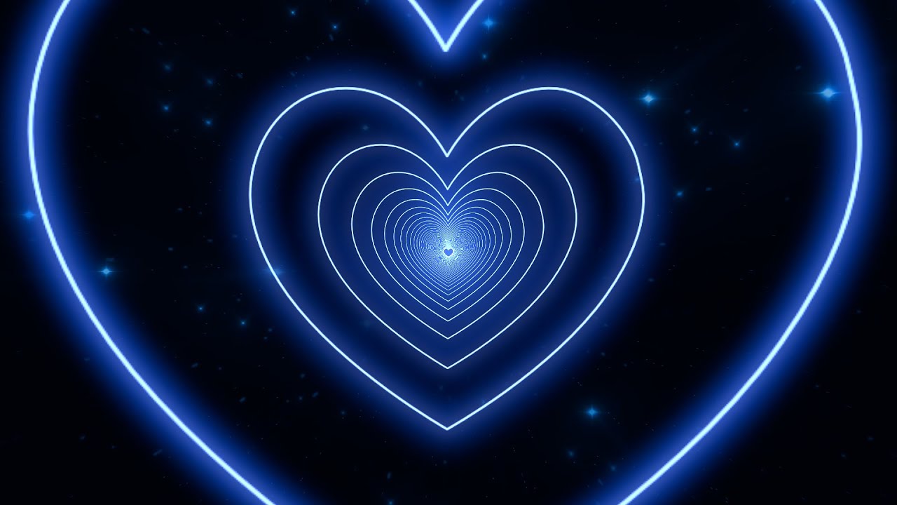 Heart Tunnel💙Blue Heart Background│Moving Background - Background ...