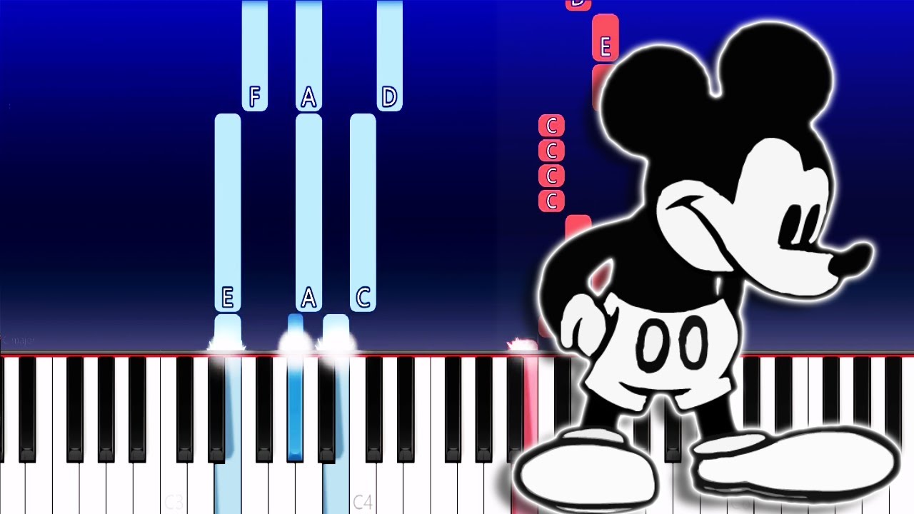 Friday Night Funkin' - V.S. Mickey Mouse - Unhappy (Piano Tutorial ...
