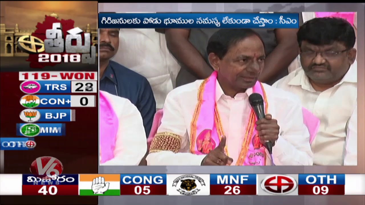 CM KCR Speech Highlights | KCR Press Meet After TRS Victory In TS Assembly Polls 2018 | V6 News ...