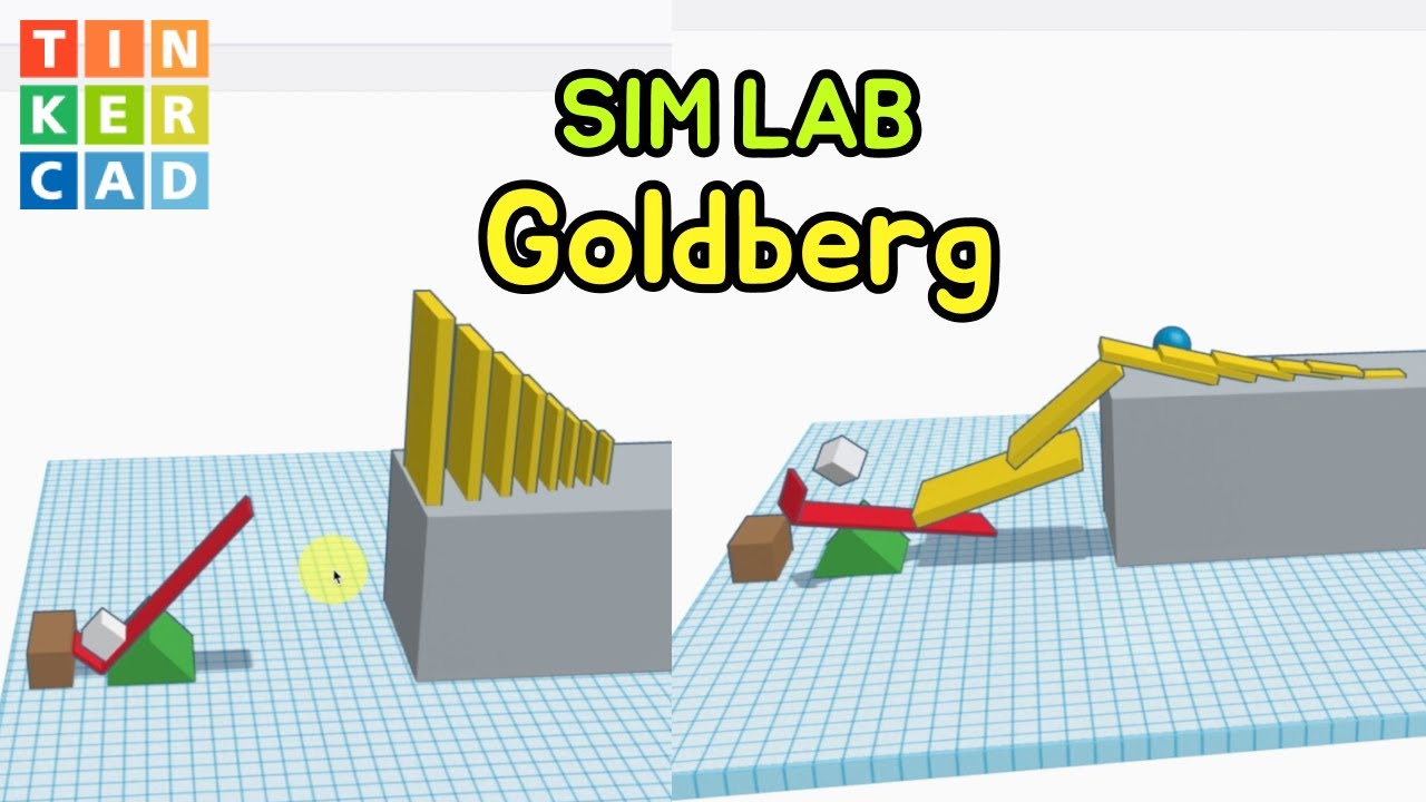 Goldberg domino marble - Tinkercad 3D modeling Sim Lab lesson - YouTube