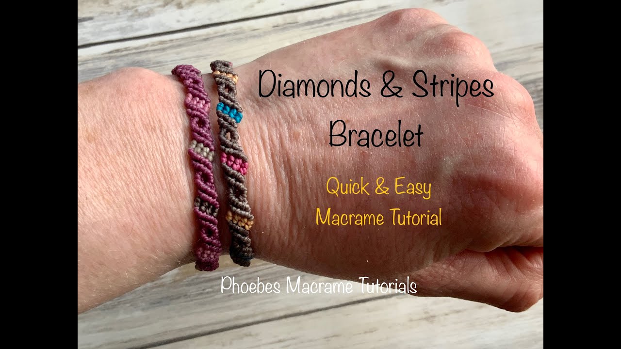 Diamonds & Stripes Bracelet | DIY Colourful Boho Macrame Bracelet ...
