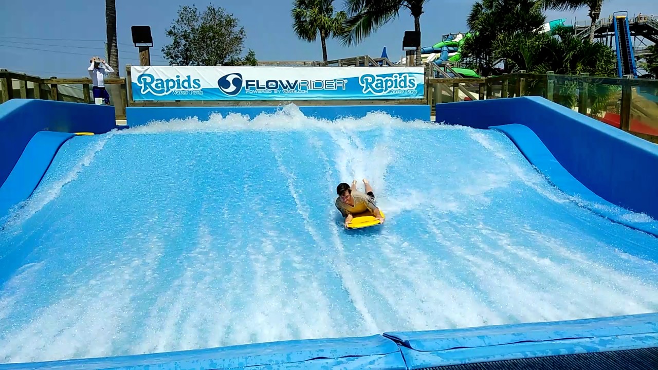 Goofing of on the Flow Rider at the Rapids Water Park - YouTube