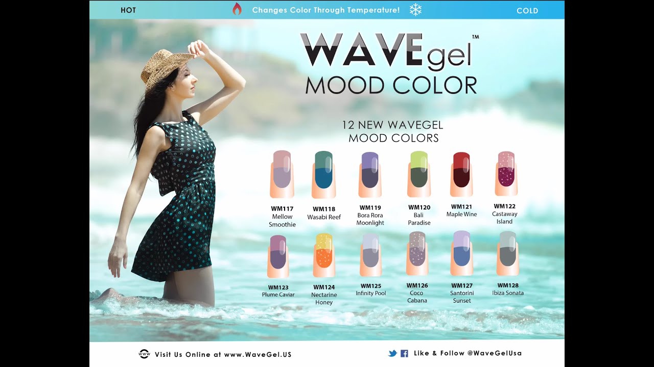 Wavegel 12 New Mood Gel Nail Polishes - YouTube
