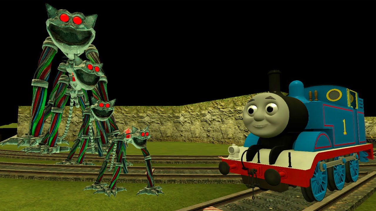 New Big & Small Thomas the Tank Engine vs Big & Small Mecha Nappy Cat ...