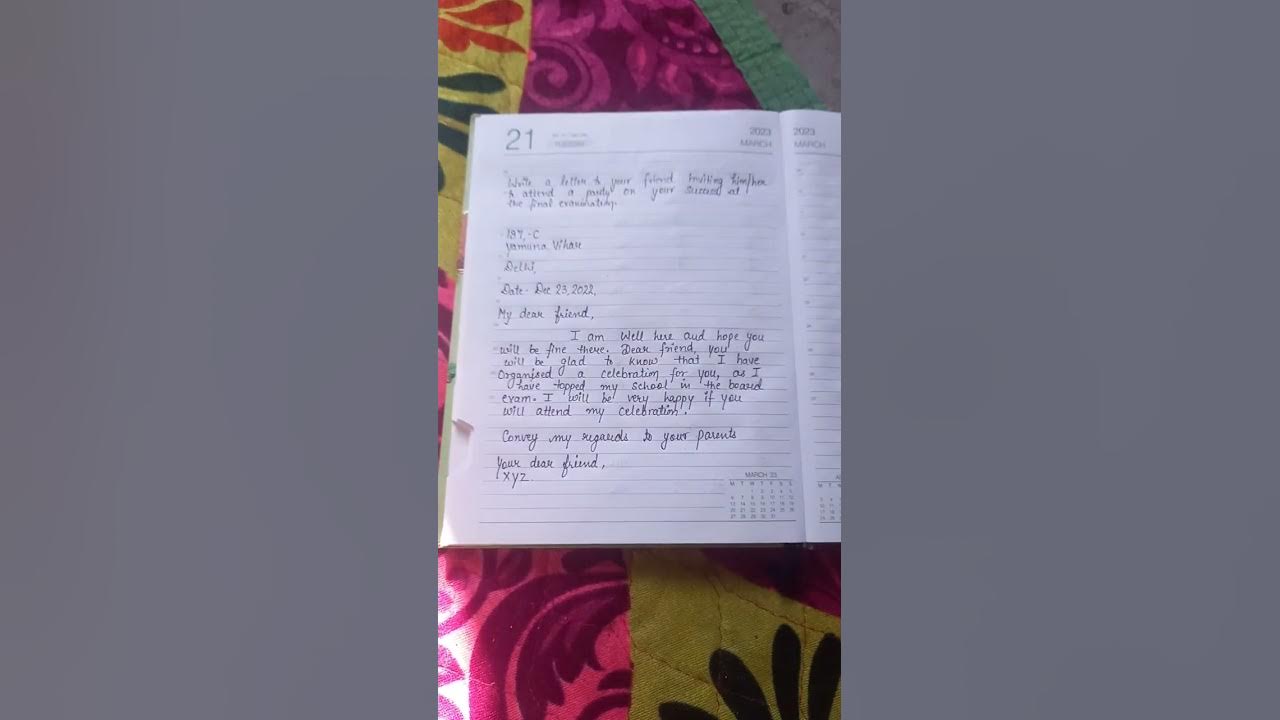 Write A Letter To Your Friend Inviting Him Her To Attend A Party On