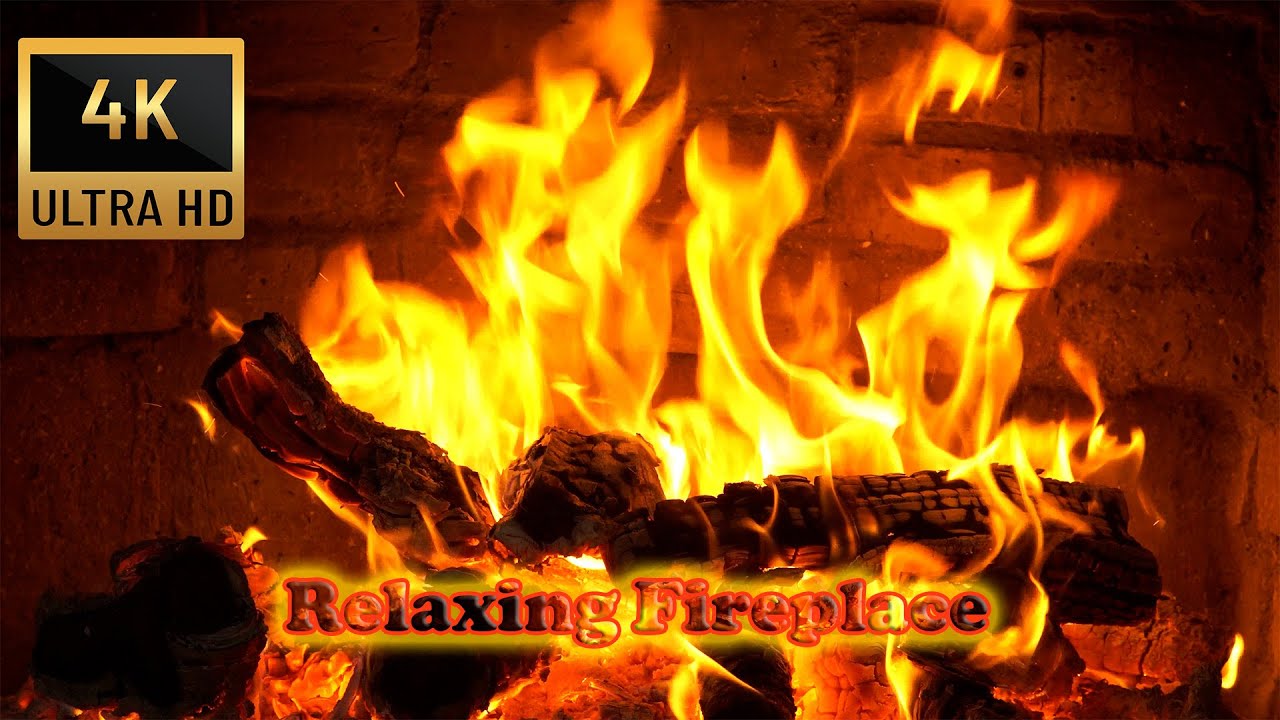 🔥 The Best Relaxing Fireplace 4K. Crackling Fire Sounds with Burning ...