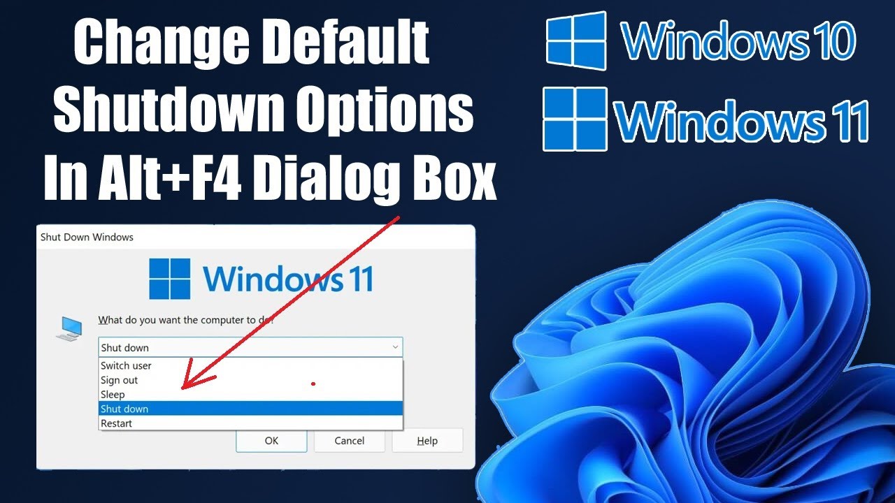Change Default Shutdown Options In Alt+F4 Dialog Box In Windows 11/10 - YouTube