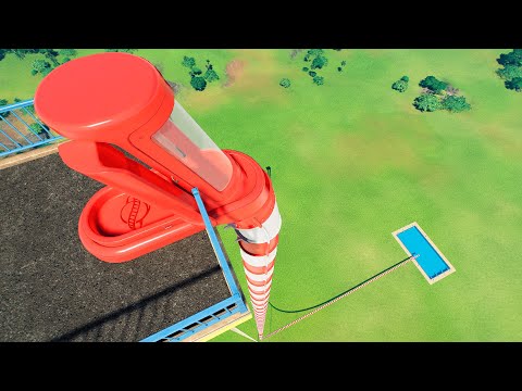 1000 FT 90° Drop Down Water Slides – Planet Coaster 2