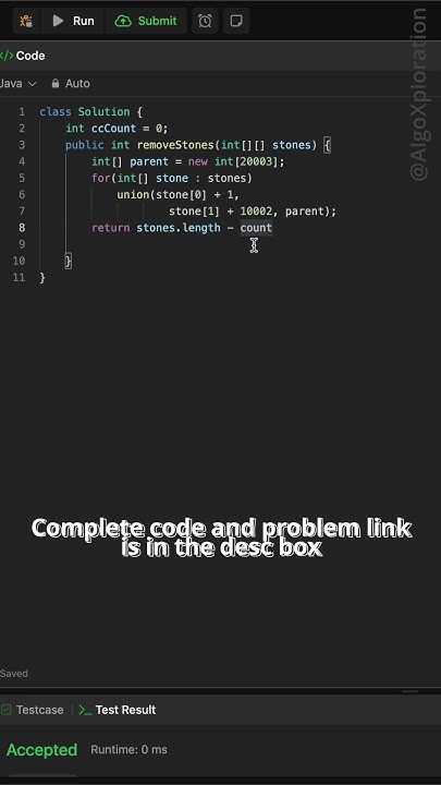 Leetcode Daily Most Stones Removed With Same Row Or Column Solution In Java August 29 2024