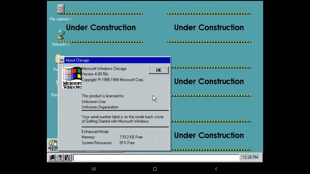 Эволюция Windows - Установка Windows Chicago build 58s - YouTube