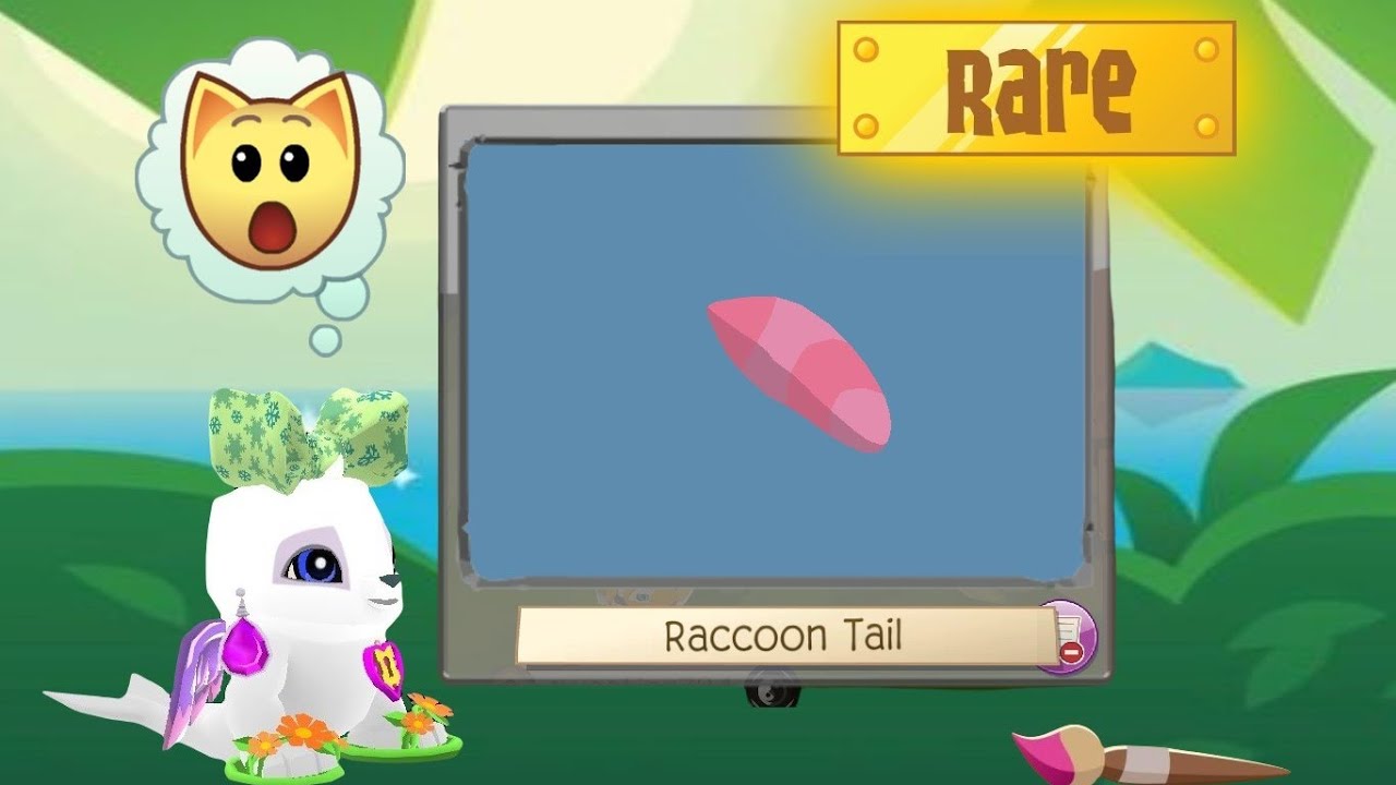 PINK Rare Raccoon Tail in Animal Jam | Unreleased Item - YouTube