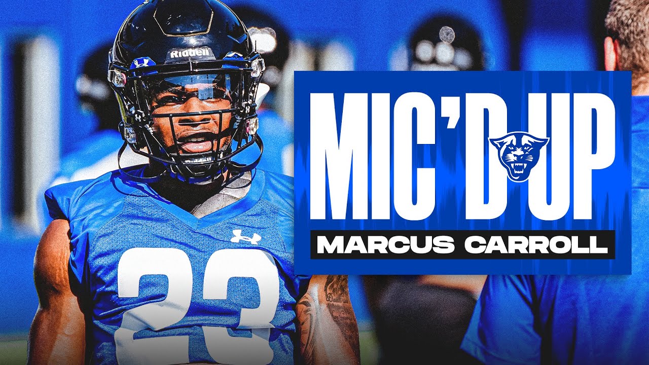 MIC'D UP: Georgia State Football Running Back Marcus Carroll - YouTube