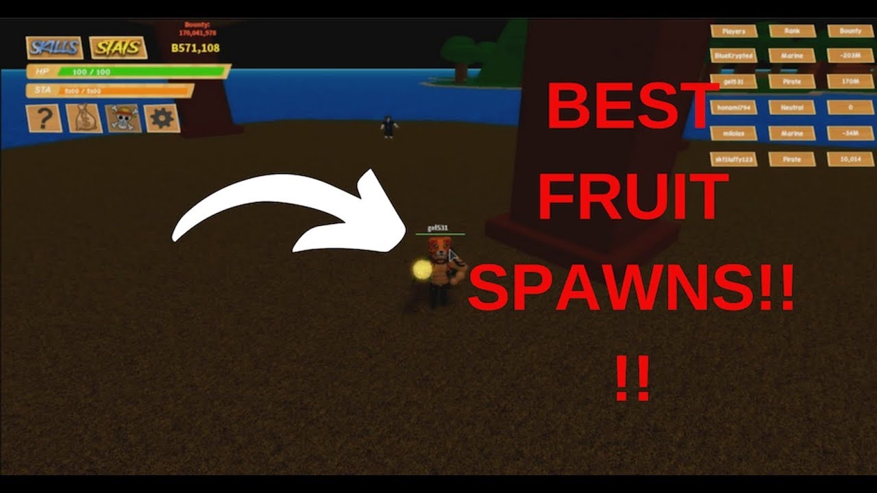 BEST FRUIT SPAWNS (WITH PROOF)!!!! ║One Piece Pirates Wrath║ROBLOX ...