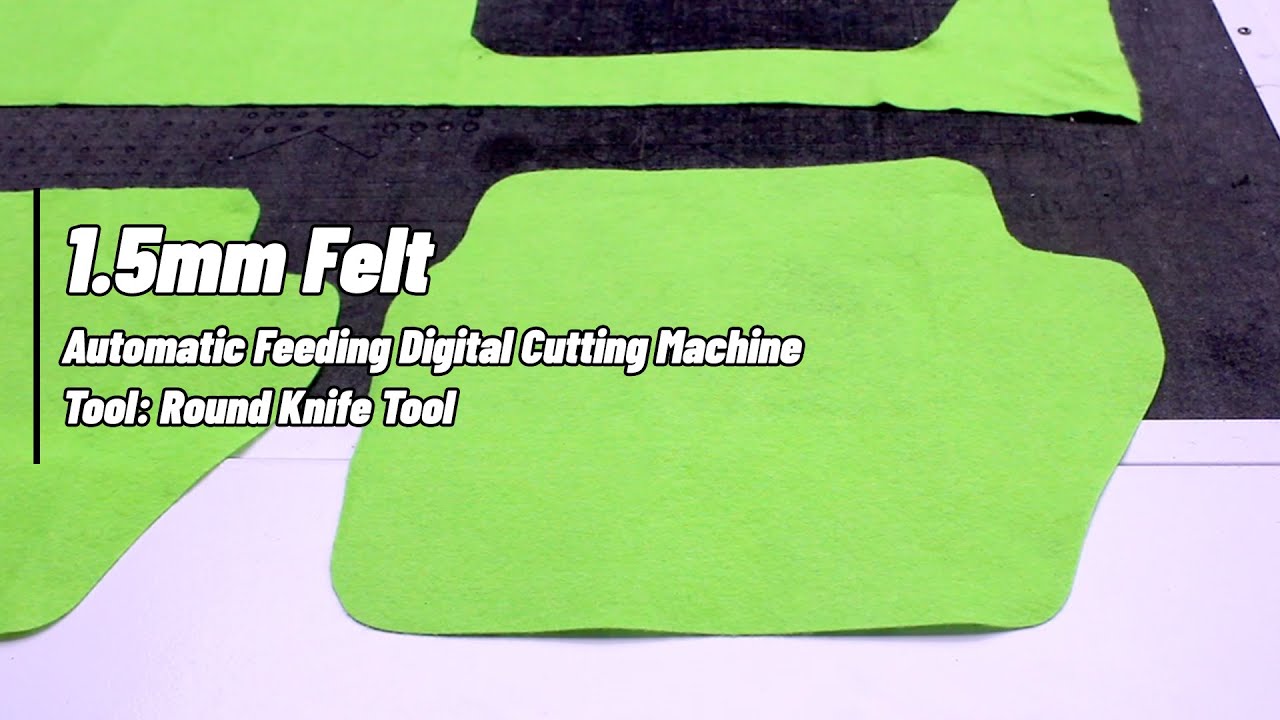 1.5mm Irregular felt digital cutting machine - YouTube