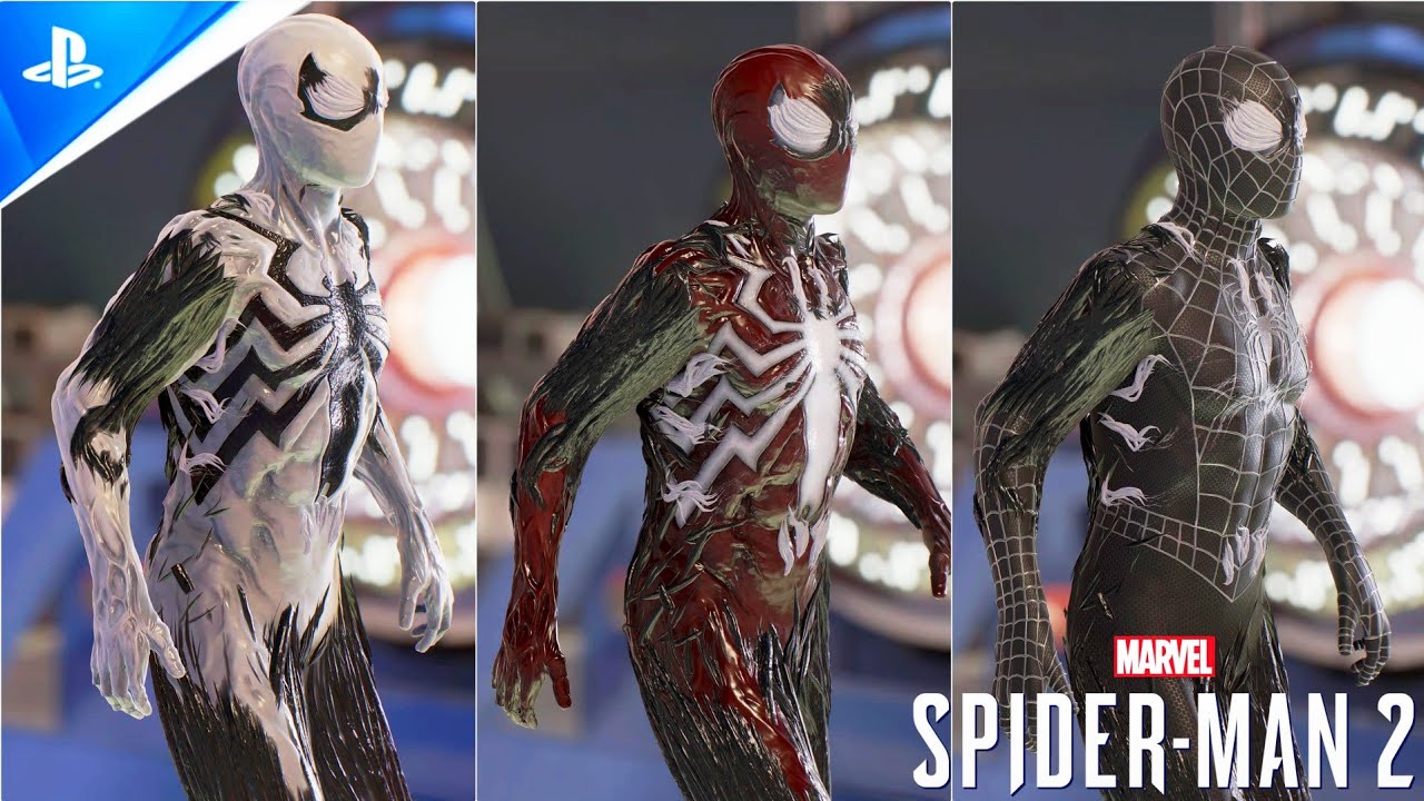 Peter Says Stay Positive With All Symbiote Suits - Spider-Man 2 PS5 ...