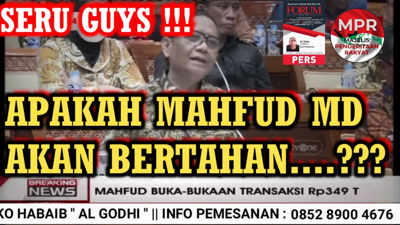 SERU !! MAHFUD MD DIHUJANI INTERUPSI ANGGOTA KOMISI 3 !! APAKAH MAHFUD MD BERTAHAN ?? - YouTube