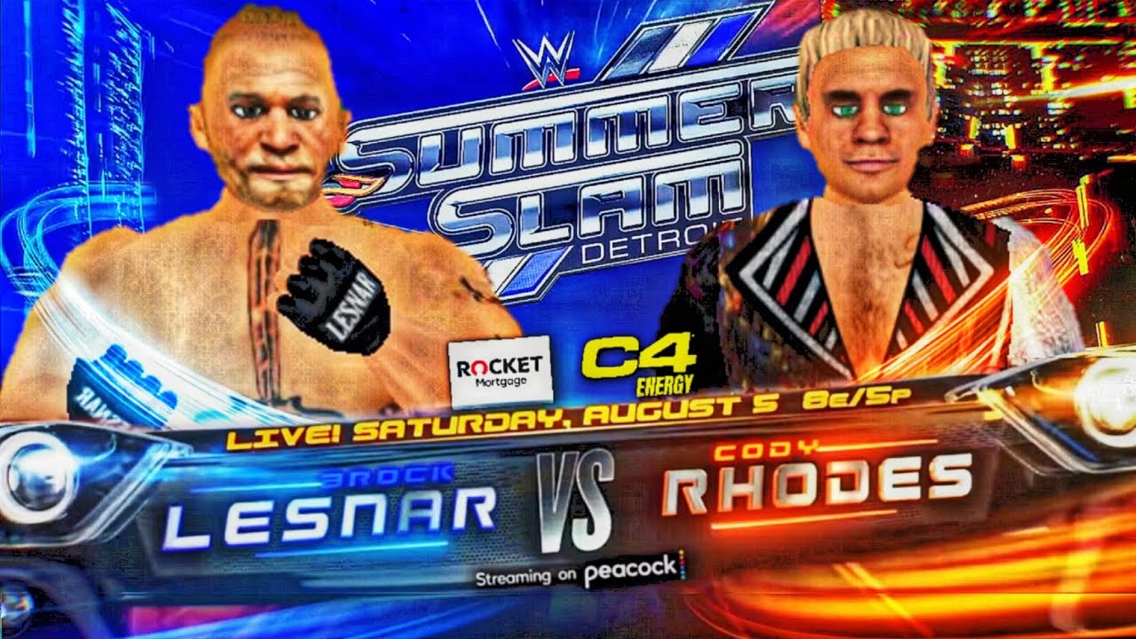 WR3D 2K23 |: BROCK LESNAR VS CODY RHODES SUMMERSLAM OFFICIAL MATCH CARD ...