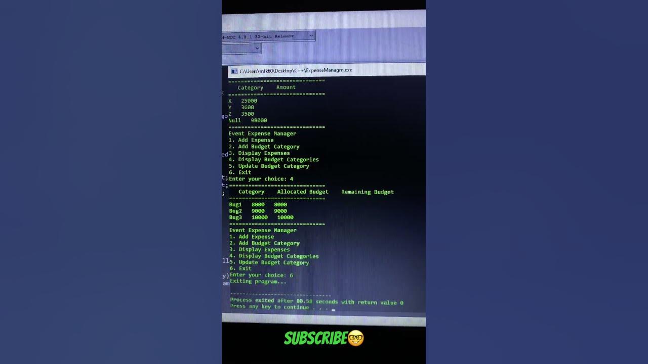 Expenses In C Ide Dev C Cppprogramming Codingtime Codinglife Youtube