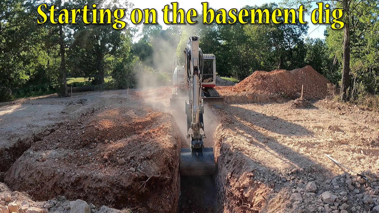 Digging A Very Rocky Basement With The Takeuchi TB2150 - YouTube