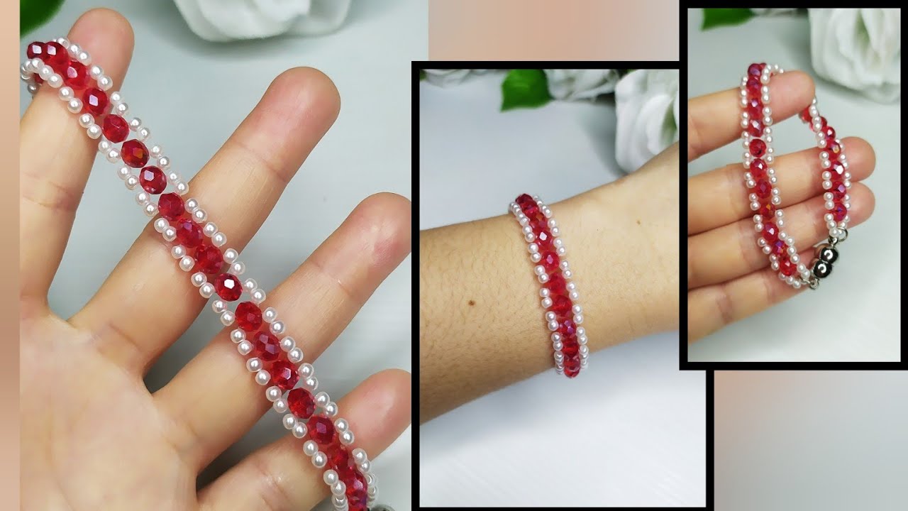 how to make a simple bead bracelet - YouTube