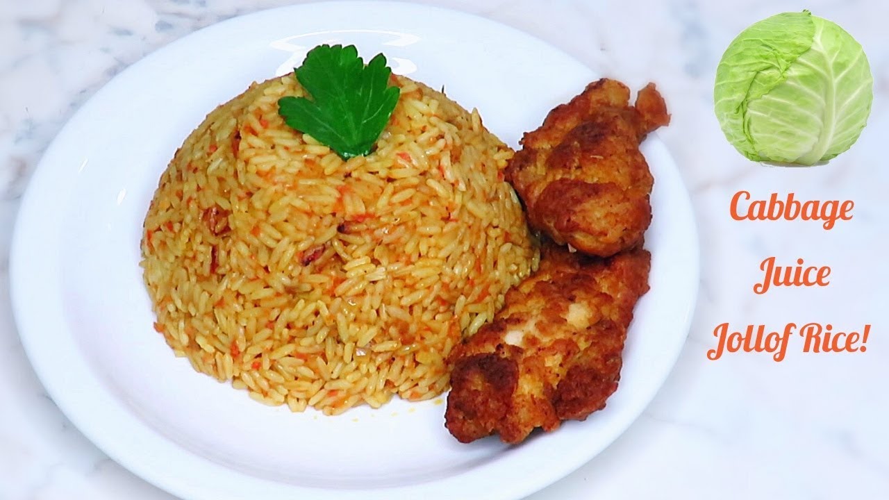 Very Tasty and Spicy Cabbage Juice Jollof Rice | A must try!! - YouTube