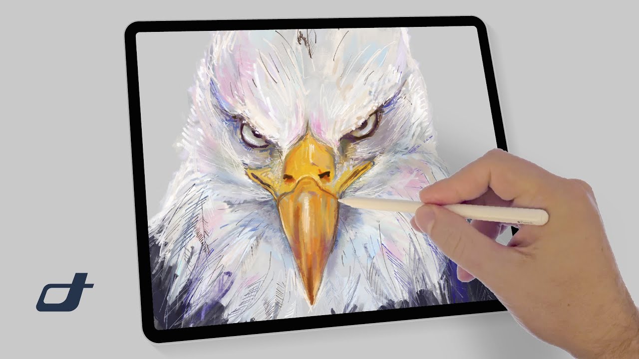 Digital Art: Drawing a Eagle on iPad with Procreate - YouTube