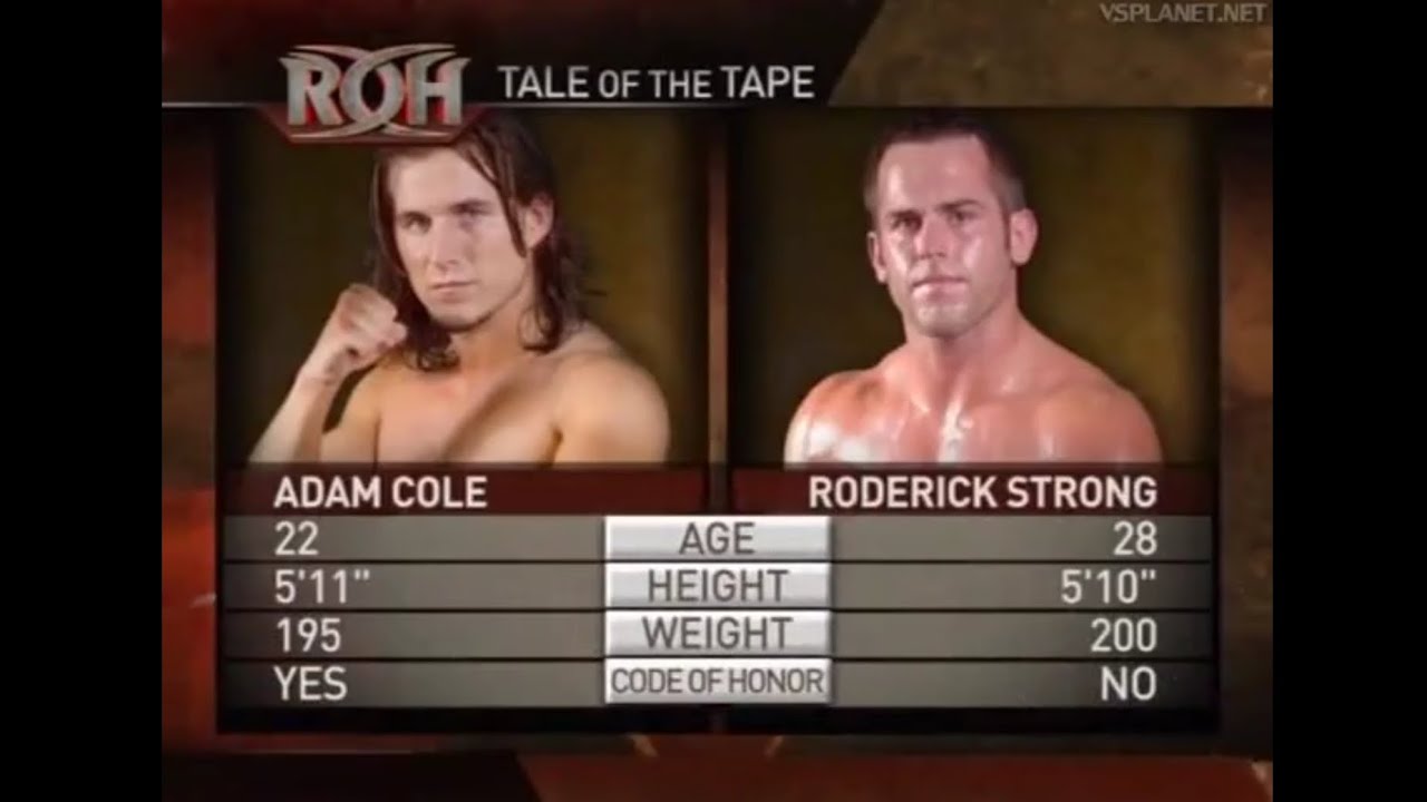 Adam Cole vs. Roderick Strong - ROH World T.V. Title 04.28.2012 | FULL ...