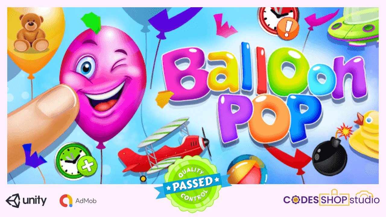 Balloon pop game unity source code | Kids game redesign | 100% Tested ...