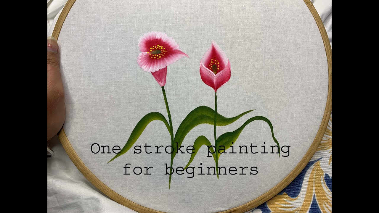 How to make one stroke painting flower, Handpainted tutorial ...