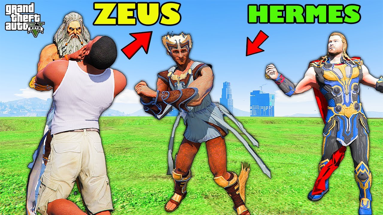 Franklin Fight ZEUS THE KING OF GODS and HERMES GOD OF SPEED In GTA 5 ...