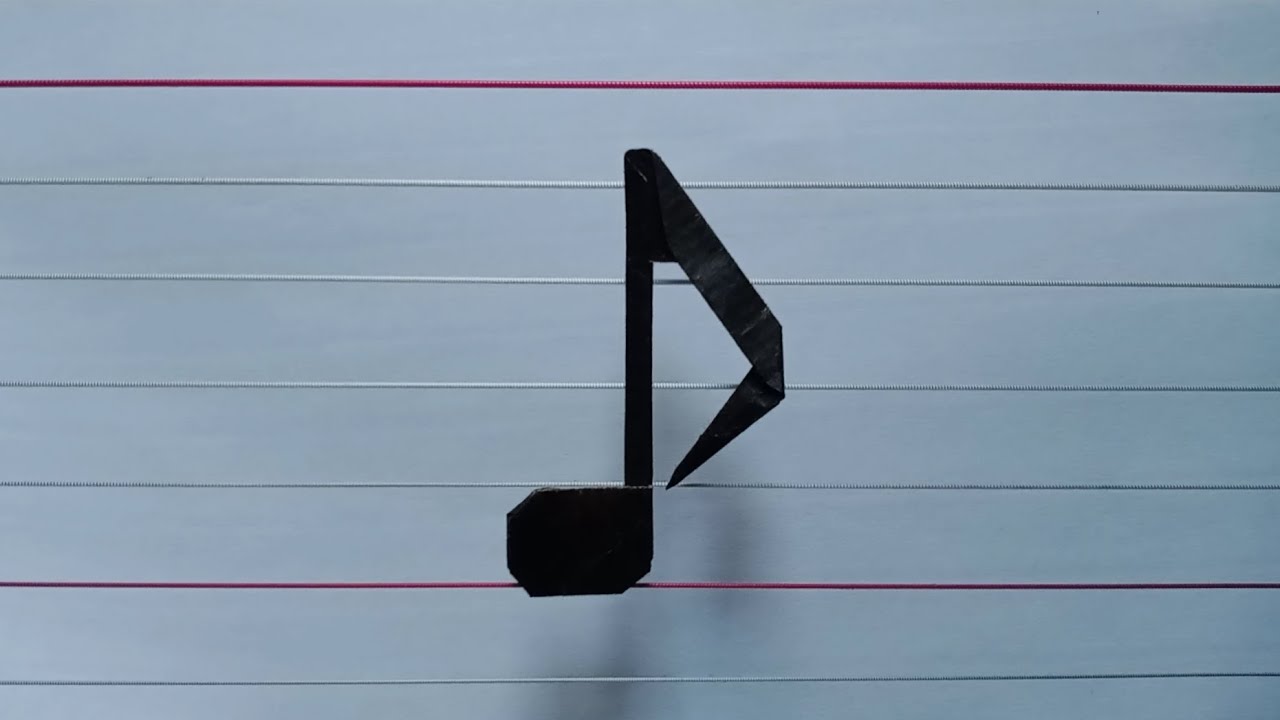Origami: Comment réaliser une note de musique (music note) - YouTube