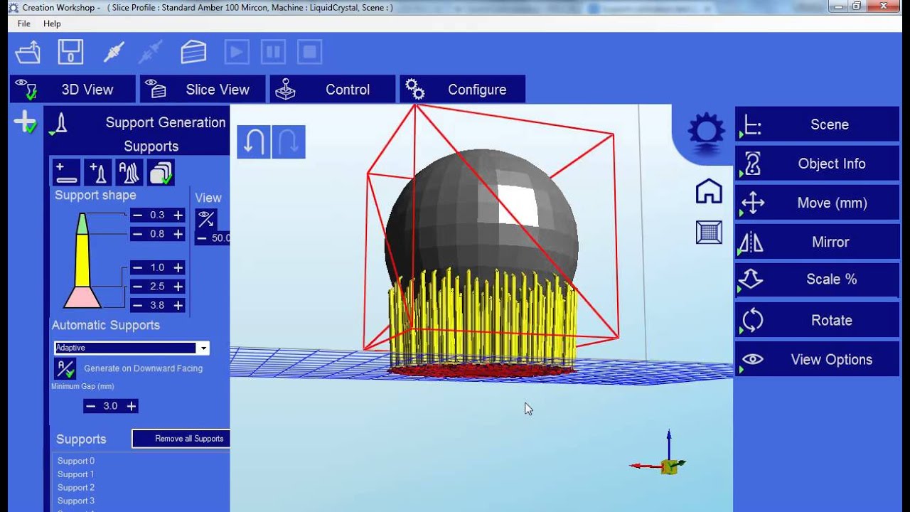 How to create supports in 3D software - YouTube