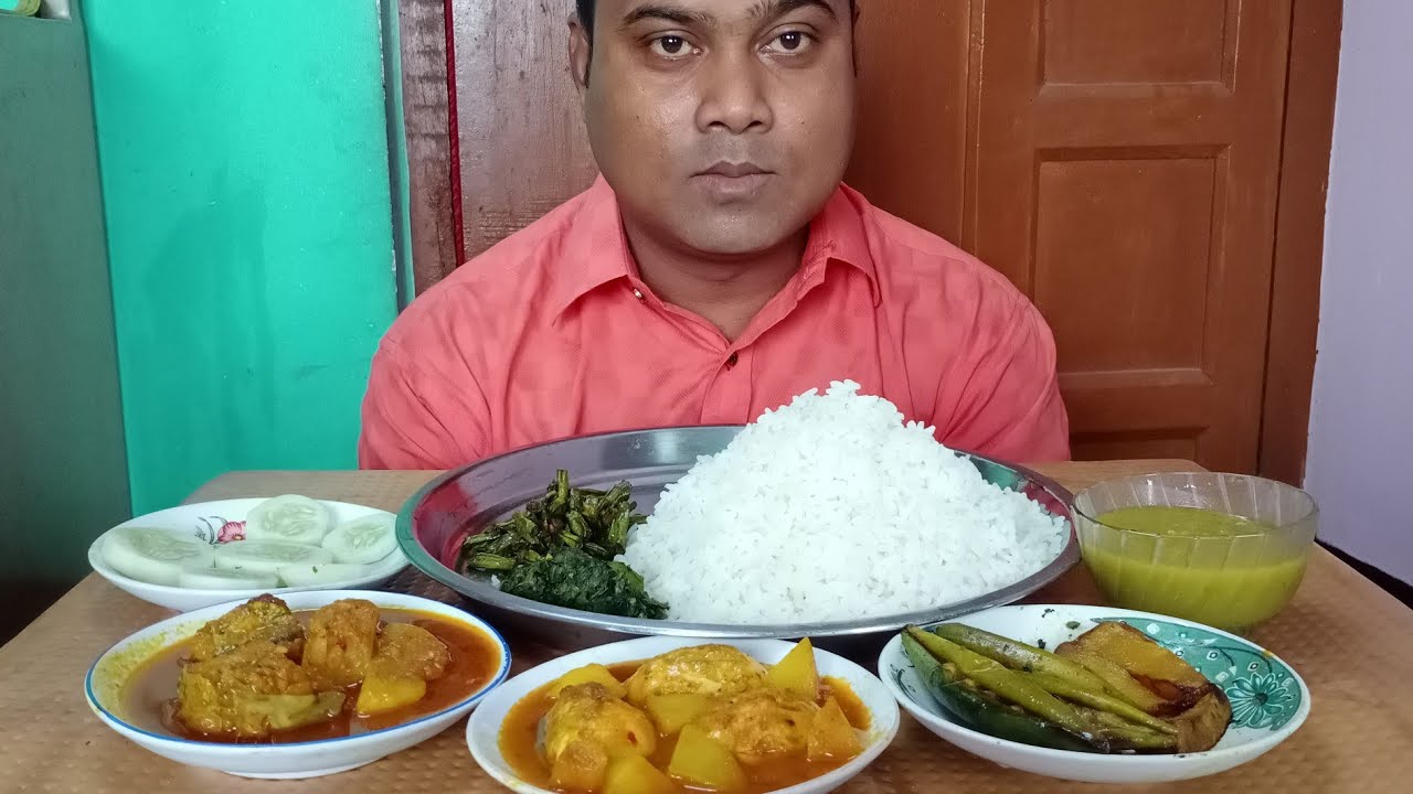 Samudrik aar mach, dimer kosha, cholar dal, kolmi shak - YouTube