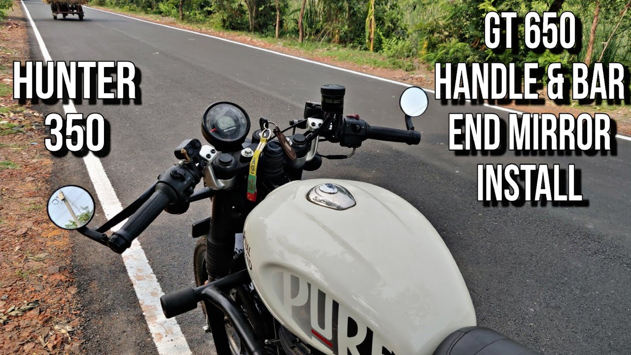 GT 650 Clipon handle & Bar End Mirror Installation on Hunter 350 | Complete Review - YouTube