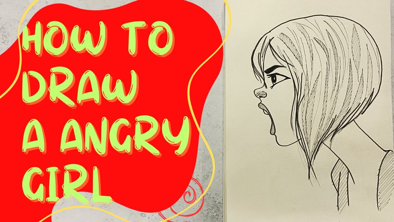 How to draw angry anime girl step by step , angry anime girl drawing ...