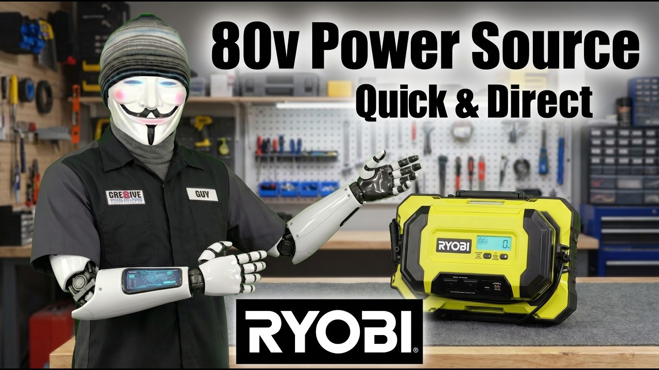 Ryobi 80v 1000 Watt Power Source Unboxing Review Demo RY80BG02B Battery ...