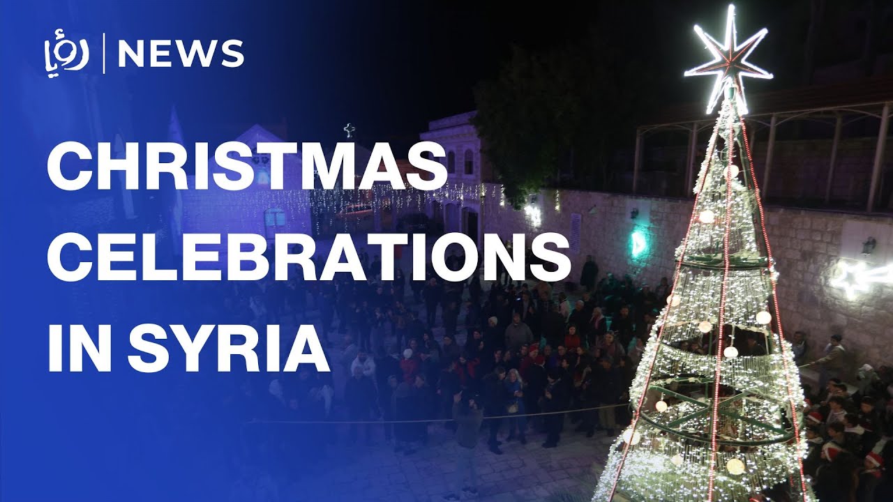 Syrian village lights Christmas tree for first time since 2012 - YouTube