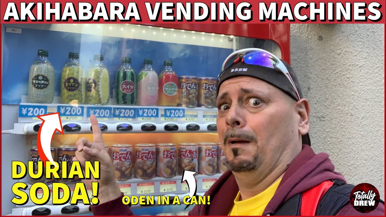 Akihabara's Vending Machine HUNT for DURIAN JUICE and CANNED Oden - YouTube