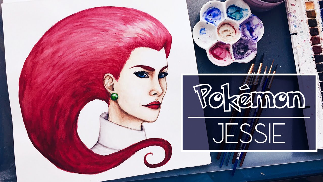 Jessie (Pokémon) | Time Lapse Watercolour Speed Painting - YouTube